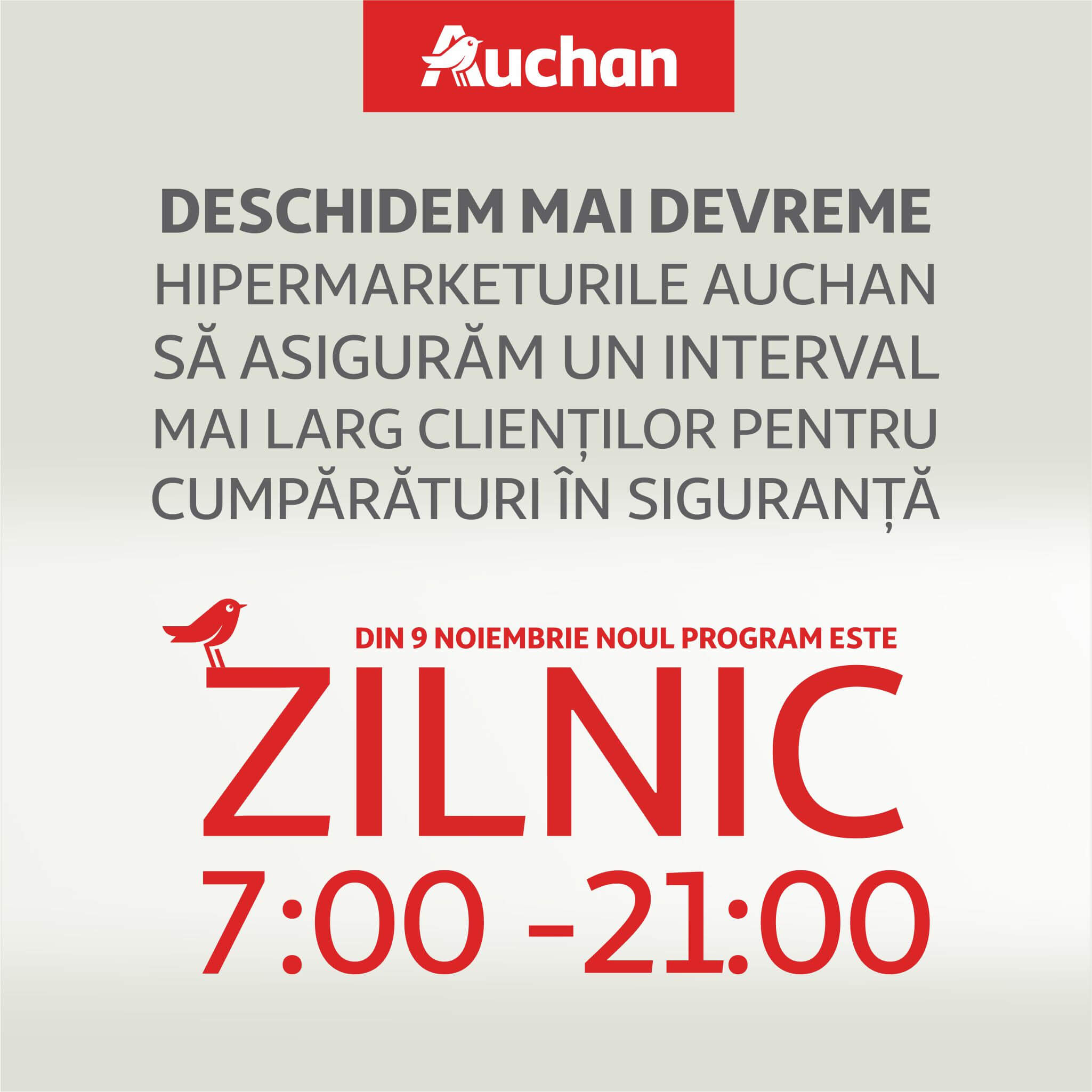 Auchan Brașov Vest - Program nou hipermarket Auchan